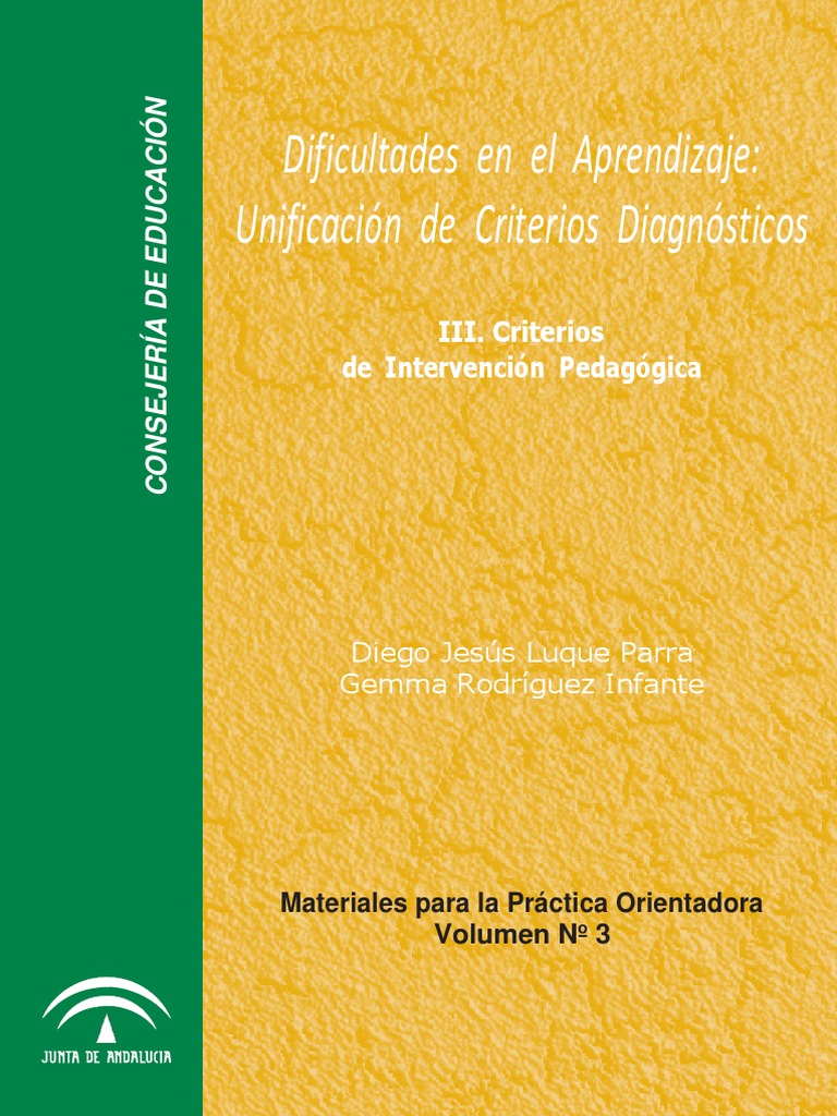 Dificultades en El Aprendizaje: Unificación de Criterios Diagnósticos | PDF | Plan de estudios ...