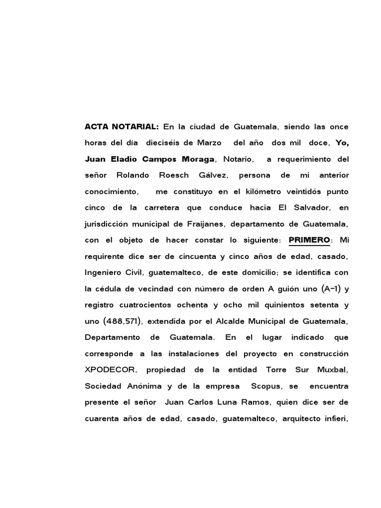 Acta de Requerimiento. | PDF Acta de Requerimiento. | PDF