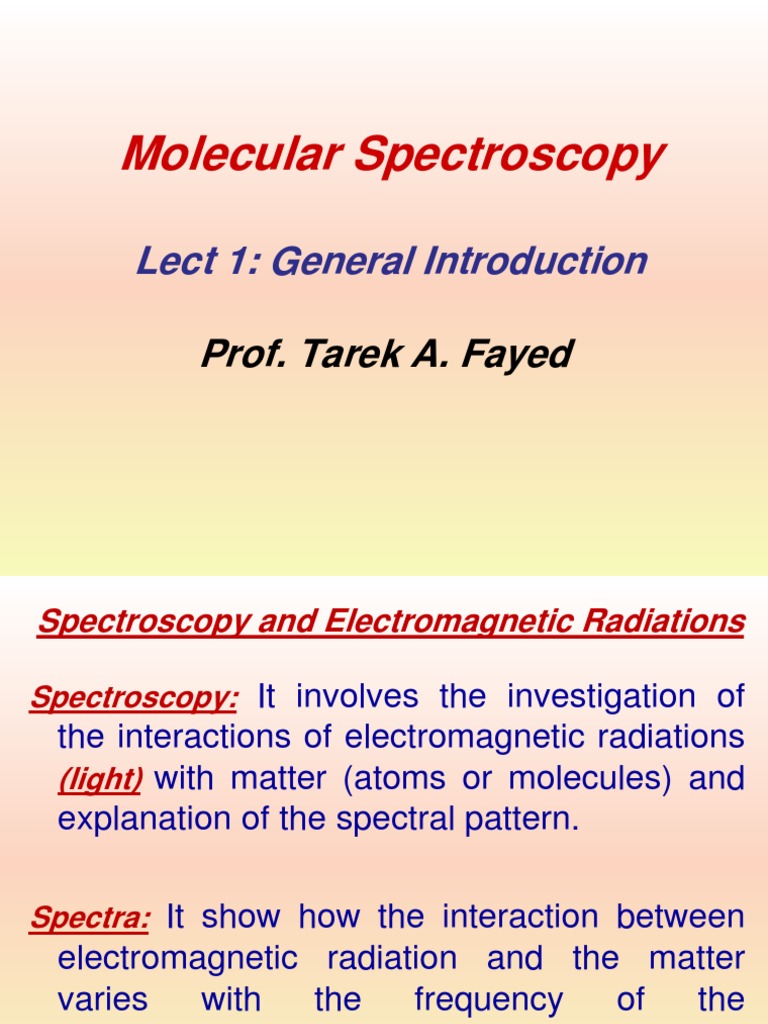 Molecular Spectroscopy Basics | PDF