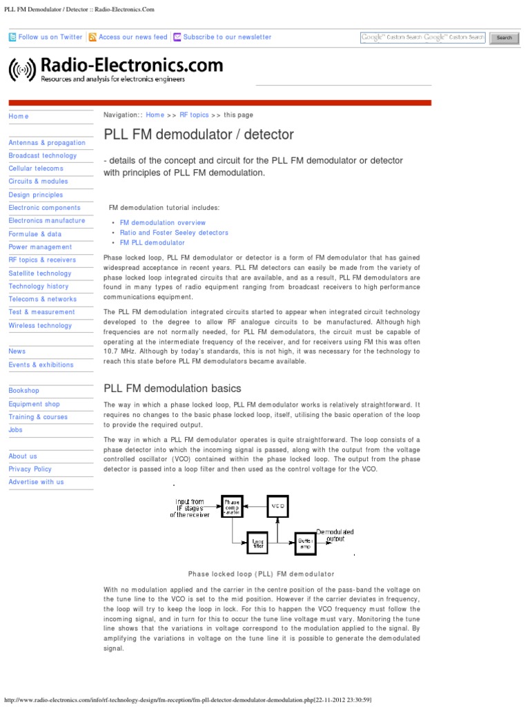 PLL FM Demodulator - Detector | PDF | Detector (Radio) | Frequency ...