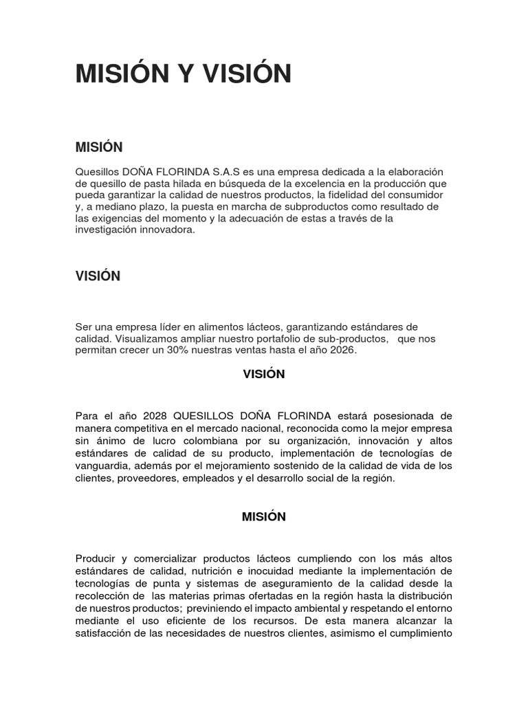 Misión y Visión | PDF | Calidad (comercial) | Innovación