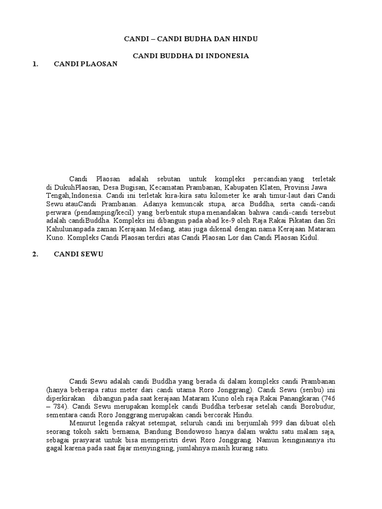 Lima Candi Buddha di Pulau Jawa | PDF