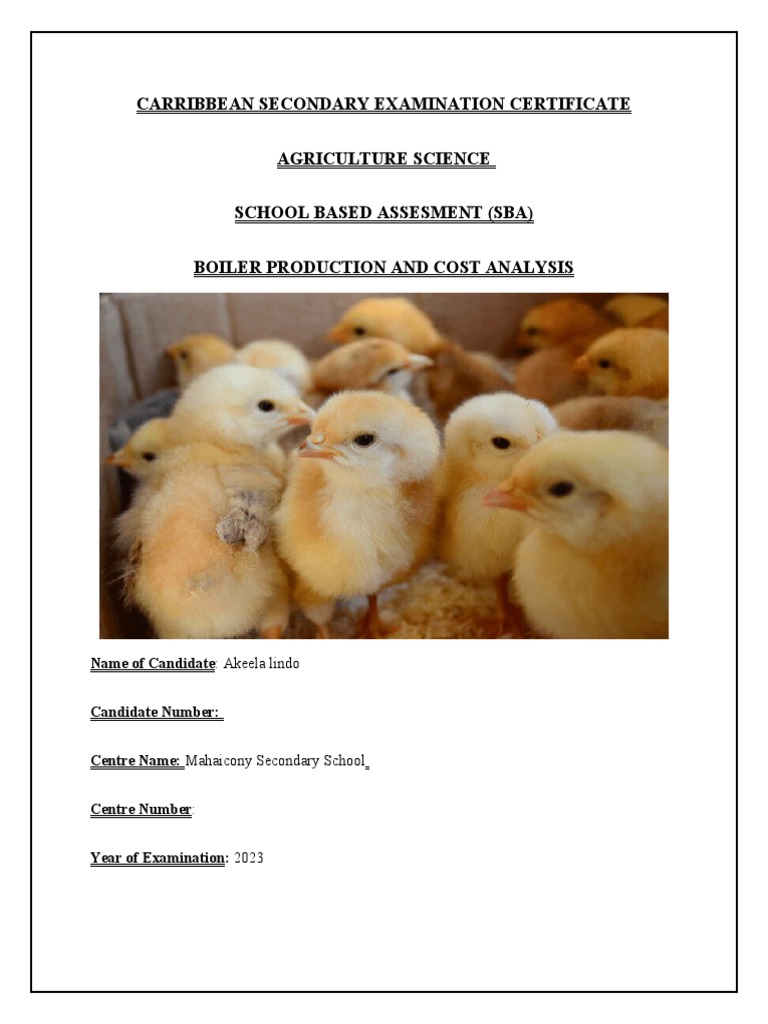 Agriculture Science SBA (Broiler Production) | PDF | Pound (Mass ...