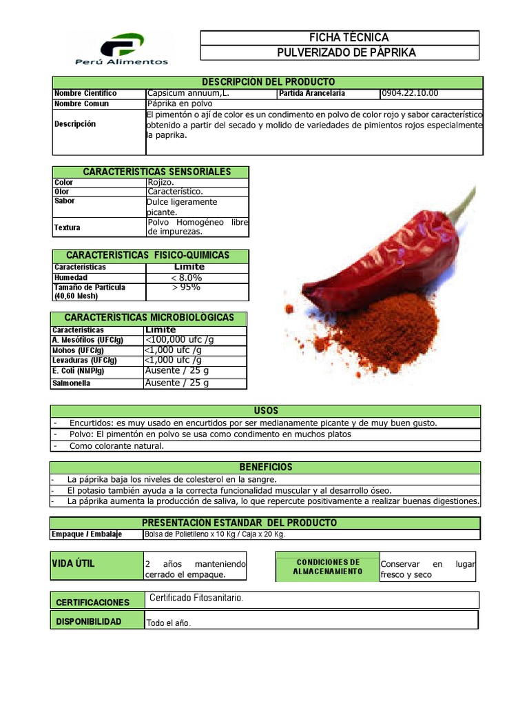 F Paprika | PDF | Pimenton | Ají picante