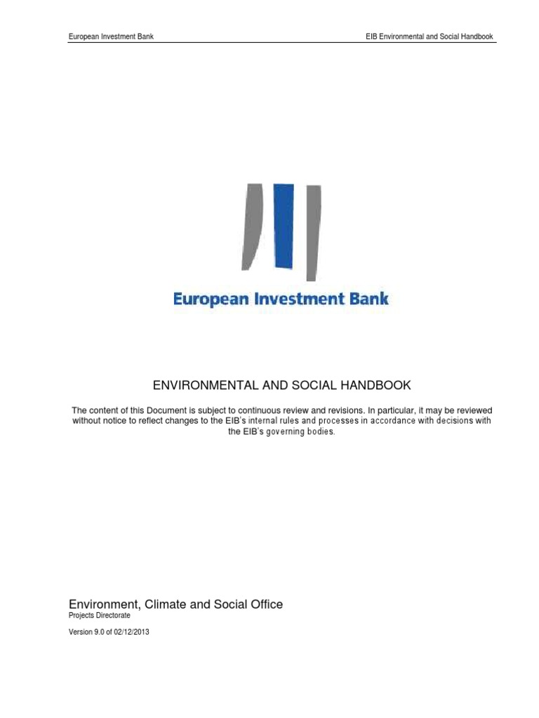 European Investment Bank EIB Environmental and Social Handbook | PDF ...