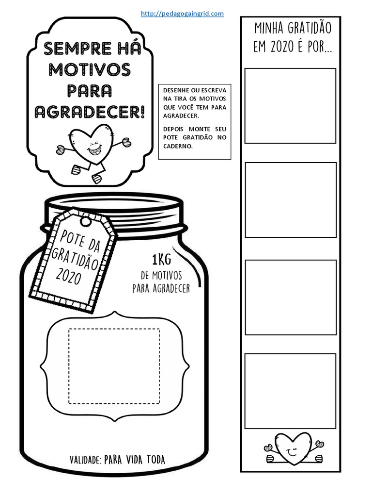 Atividade Pote Da Gratidão 2020 | PDF