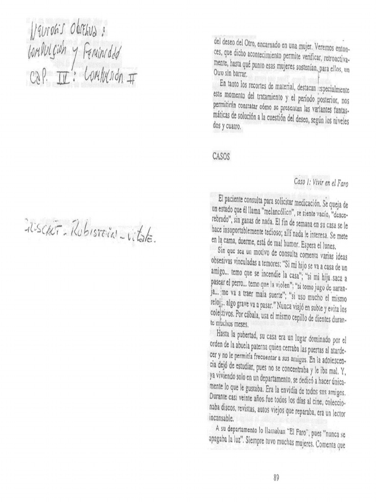 Criscaut - Neurosis obsesiva CAP 4 compulsión | PDF