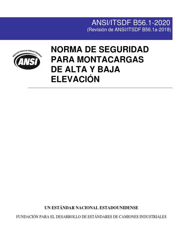 ANSI B56.1-2020 en Español | PDF | Máquina elevadora | Camión