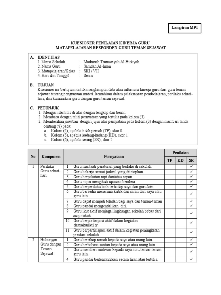 Laporan Umpan Balik dari Teman Sejawat | PDF