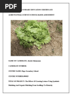 Agricultural Science SBA | PDF | Soil | Plough