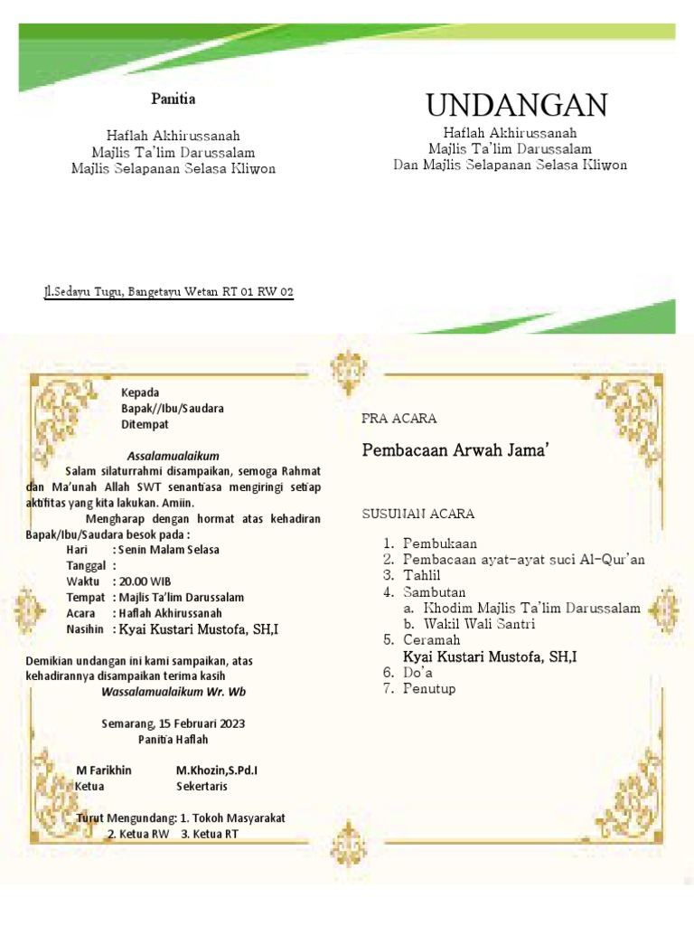 Undangan Haflah | PDF