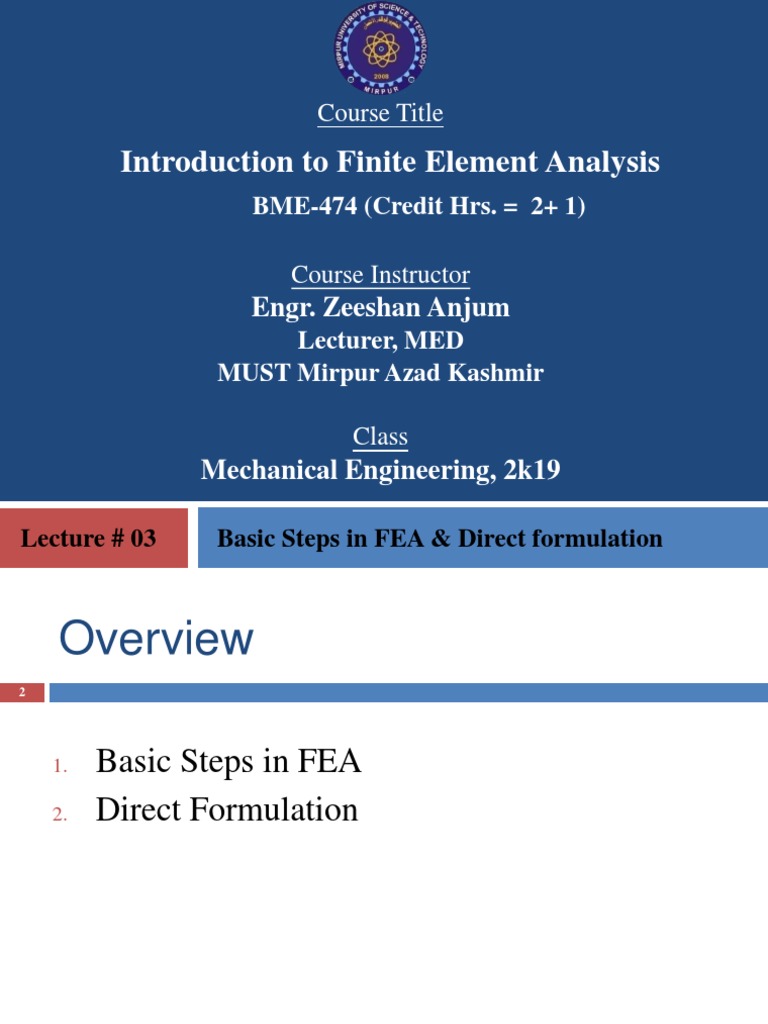 Lecture # 3-FEA | PDF | Finite Element Method | Mathematics