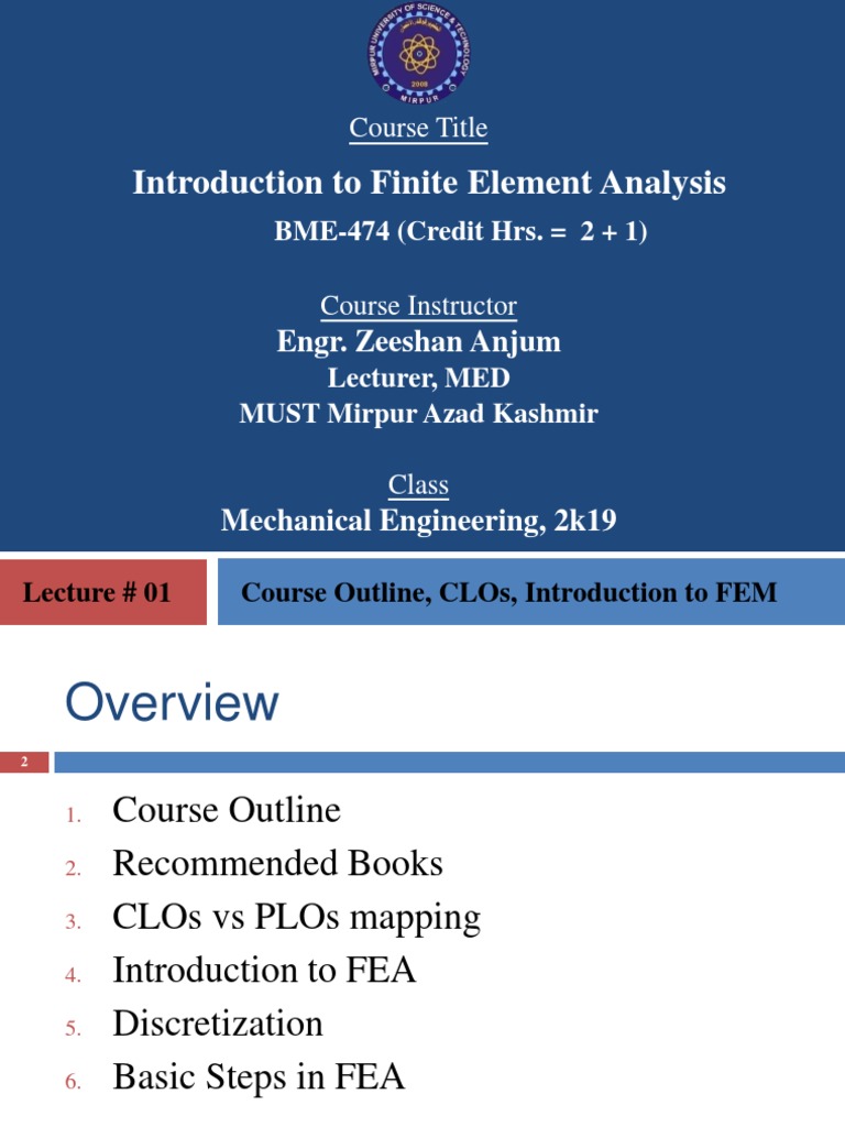 Lecture # 1-FEA | PDF | Finite Element Method | Applied And Interdisciplinary Physics