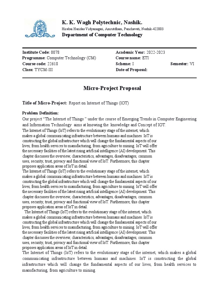 Proposal ETI | PDF | Internet Of Things | Artificial Intelligence