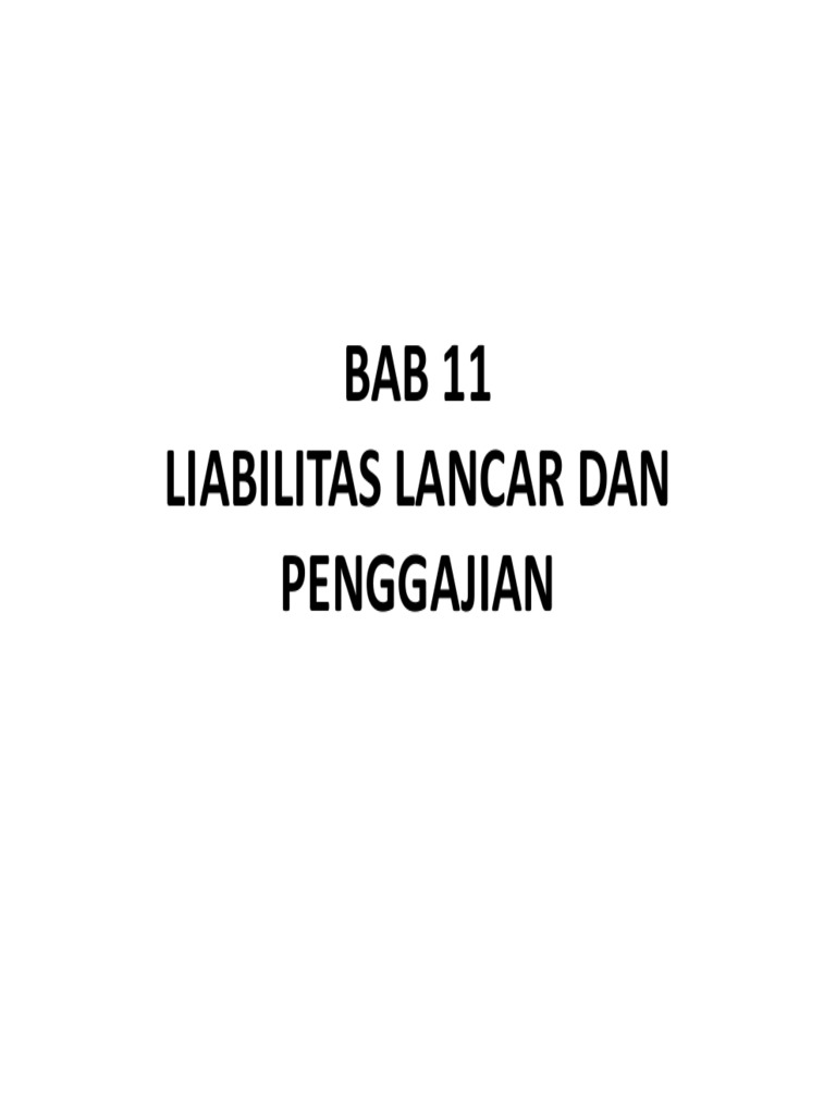 Bab 11 Liabilitas Lancar Dan Penggajian | PDF