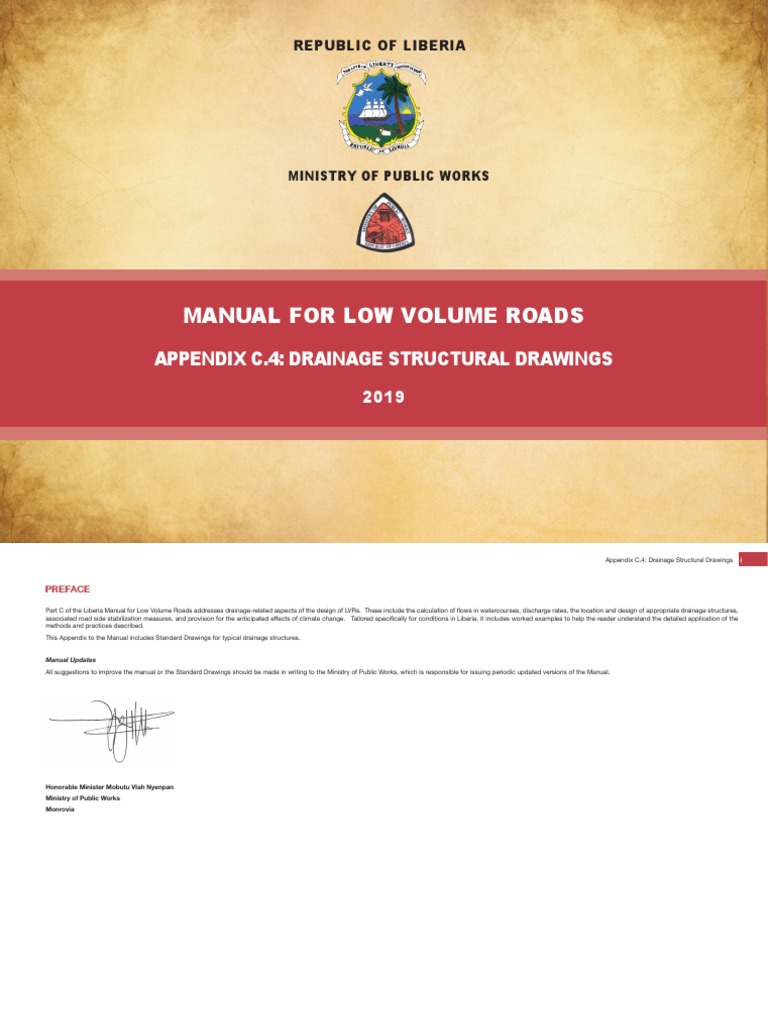 Manual For Low Volume Roads: Appendix C.4: Drainage Structural Drawings | PDF | Pipe (Fluid ...