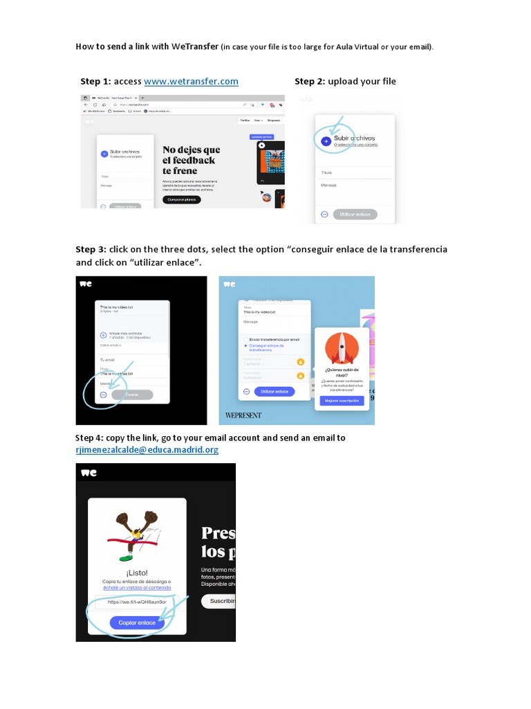 How to Send a WeTransfer Link | PDF