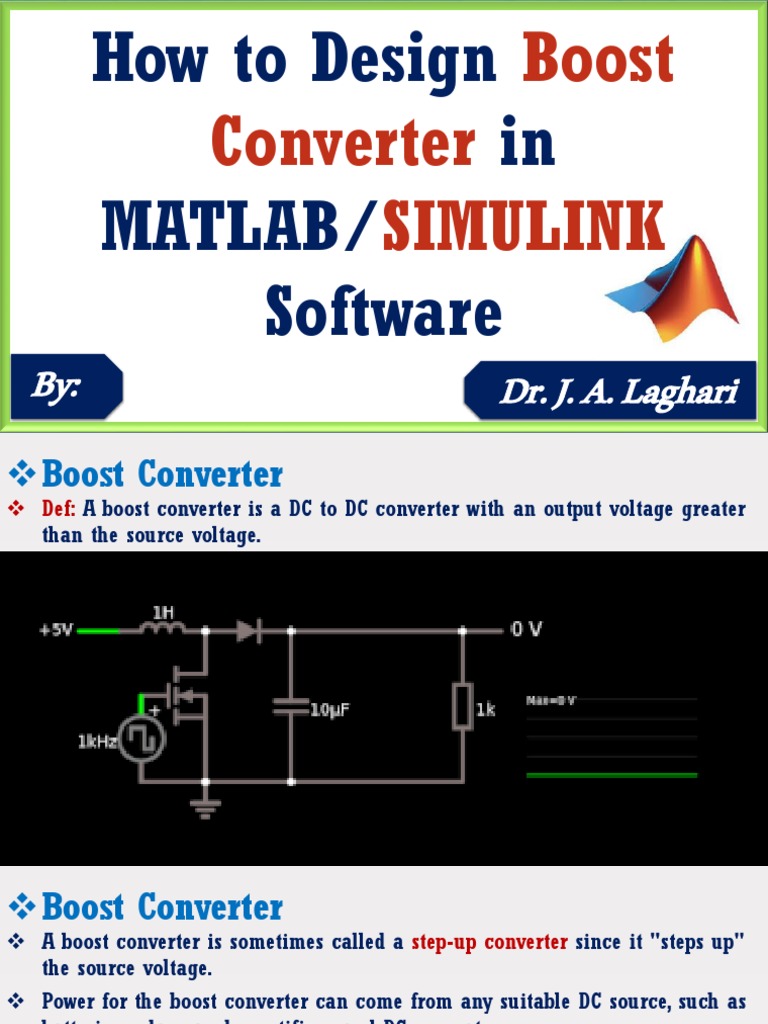 How To Design Boost Converter in MATLAB SIMULINK Software | PDF | Physical Quantities ...
