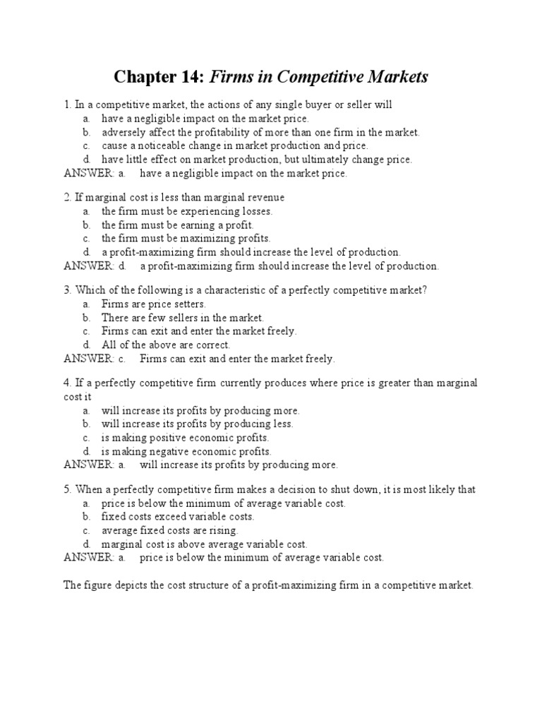 Chapter 14 - Firms in Competitive Markets | PDF | Perfect Competition ...