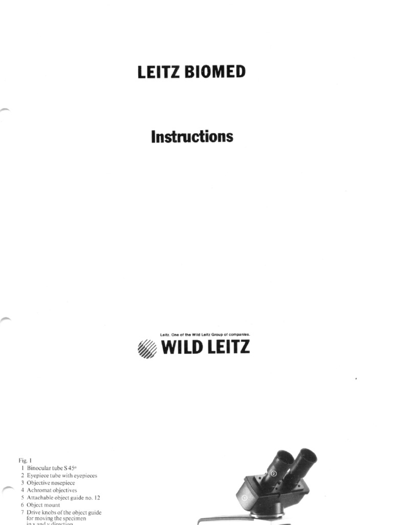 Leitz Biomed Microscope - User Manual | PDF