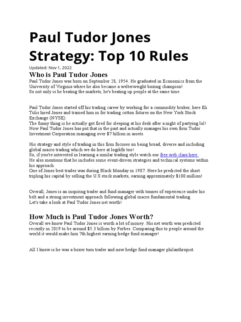 John Tudor Strategy | PDF | Technical Analysis | Business
