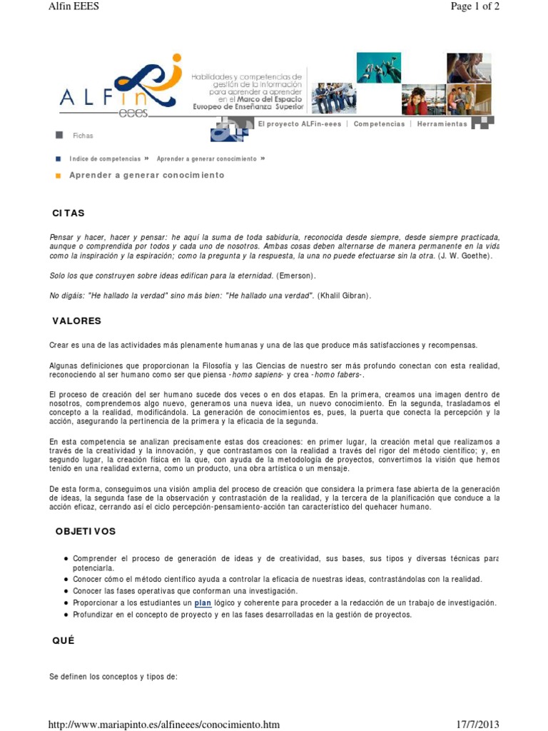 Aprender A Generar Conocimiento | PDF | Conocimiento | Creatividad