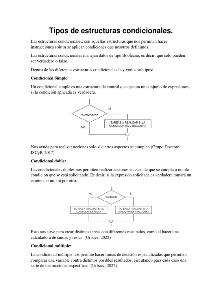 Tipos de Estructuras Condicionales | PDF