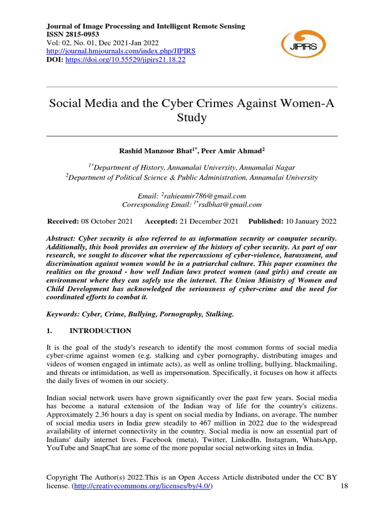 Social Media and The Cyber Crimes Against Women | PDF | Stalking | Cybercrime