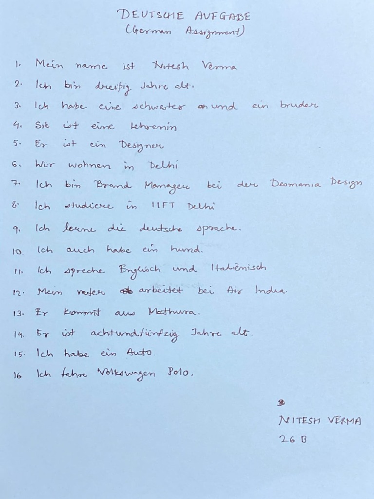 German Assignment | PDF