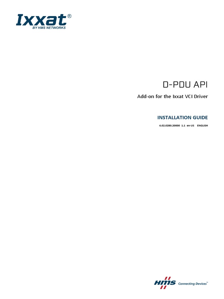 D-Pdu Api: Add-On For The Ixxat VCI Driver | PDF | Device Driver ...