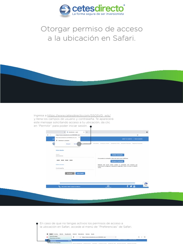Activar ubicación en Cetes Directo | PDF