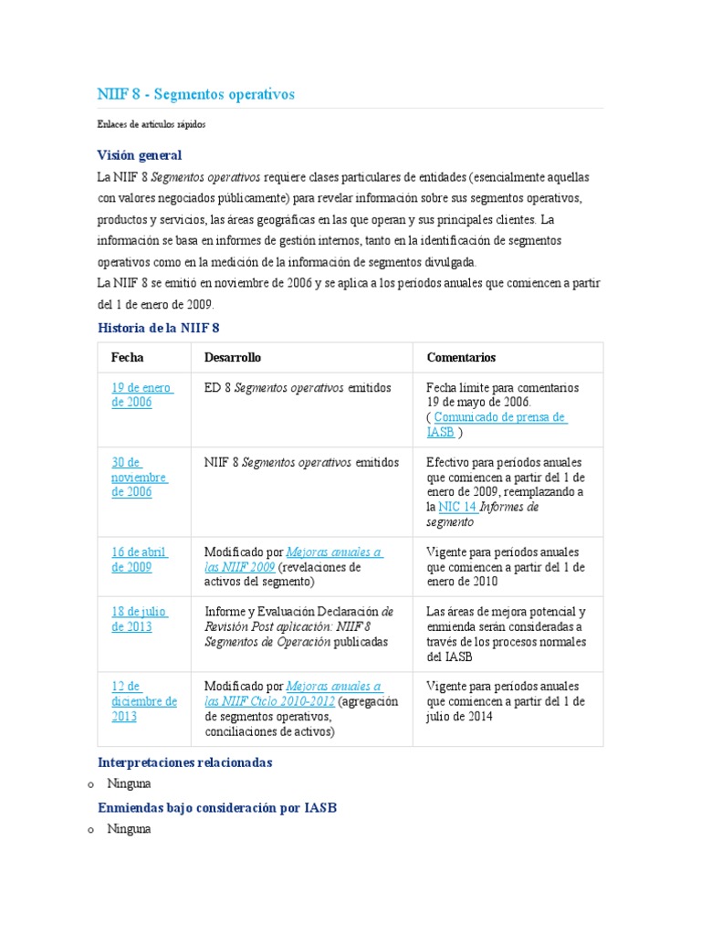 Niif 8 | PDF | normas internacionales de INFORMACION FINANCIERA ...