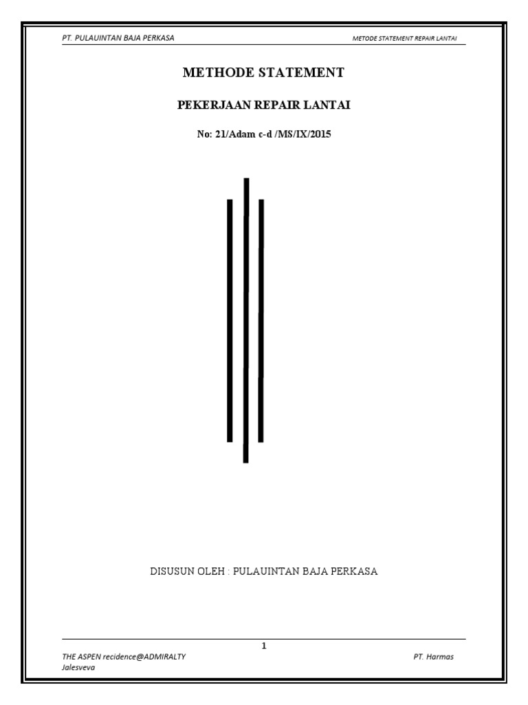 Metode Statment Repair Lantai | PDF