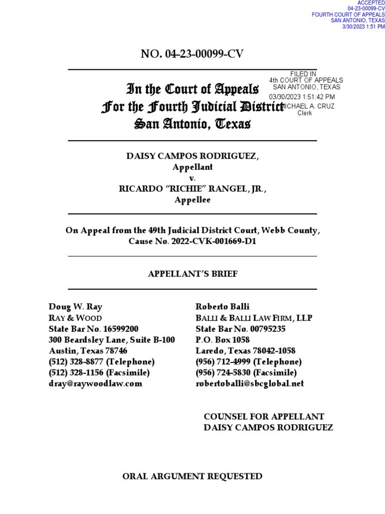 Daisy Campos Requesting New Election From Fourth Court of Appeals ...
