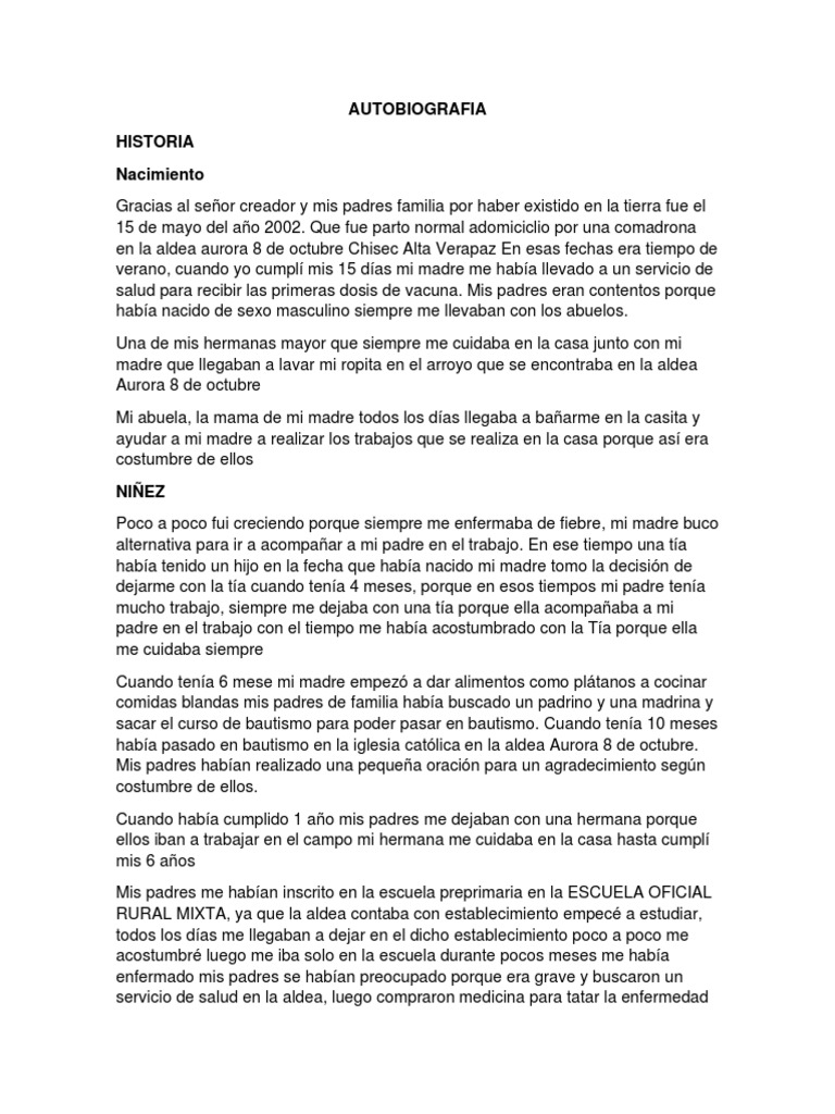 Modelo de Un Autobiografía | PDF | Padrino