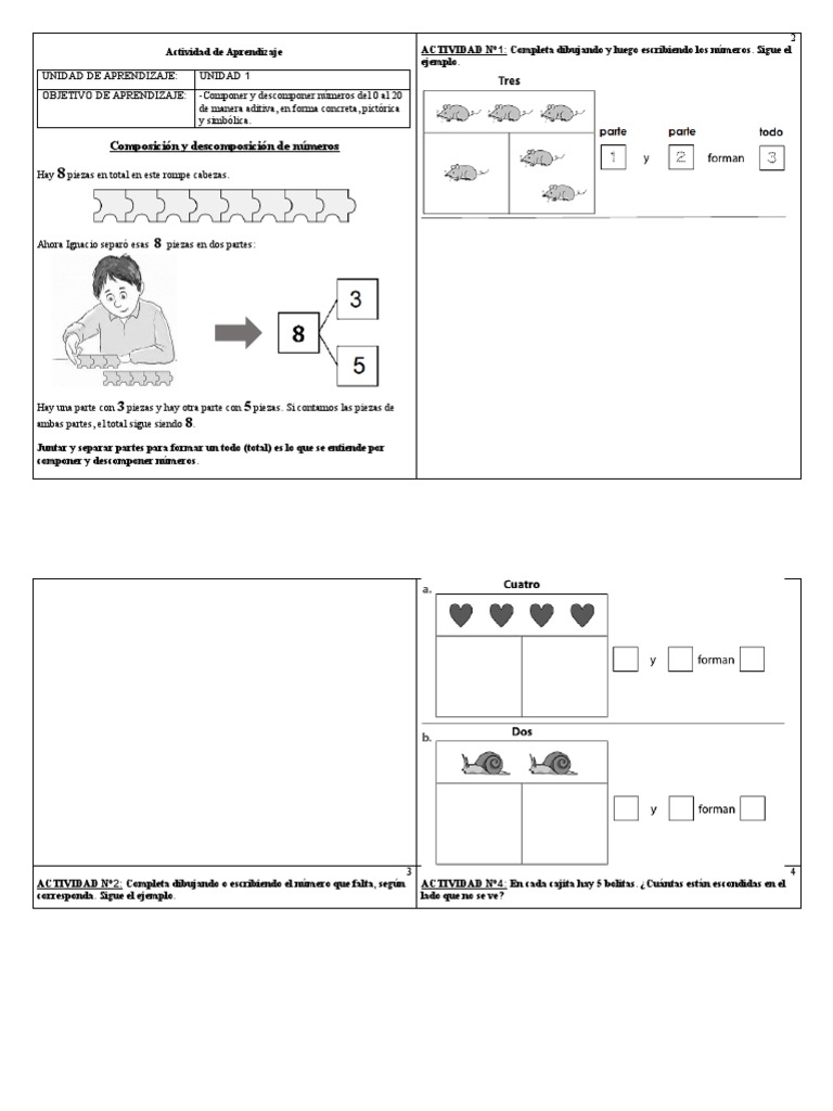 GUÍA 1°COMPONER Y DESCOMPONER | PDF