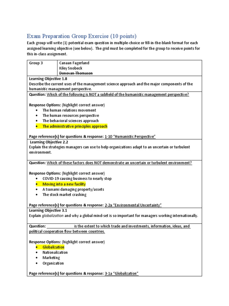 Group 3 Exam Preparation Questions | PDF | Globalization | Humanism