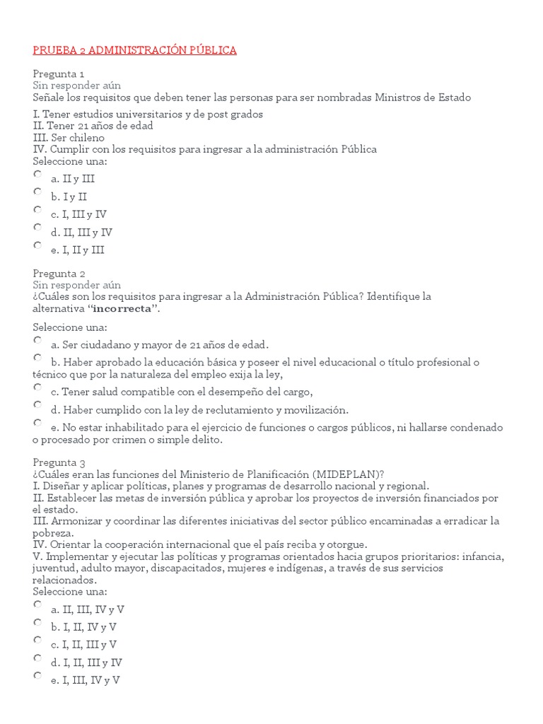Prueba 2 Administracion Publica | PDF