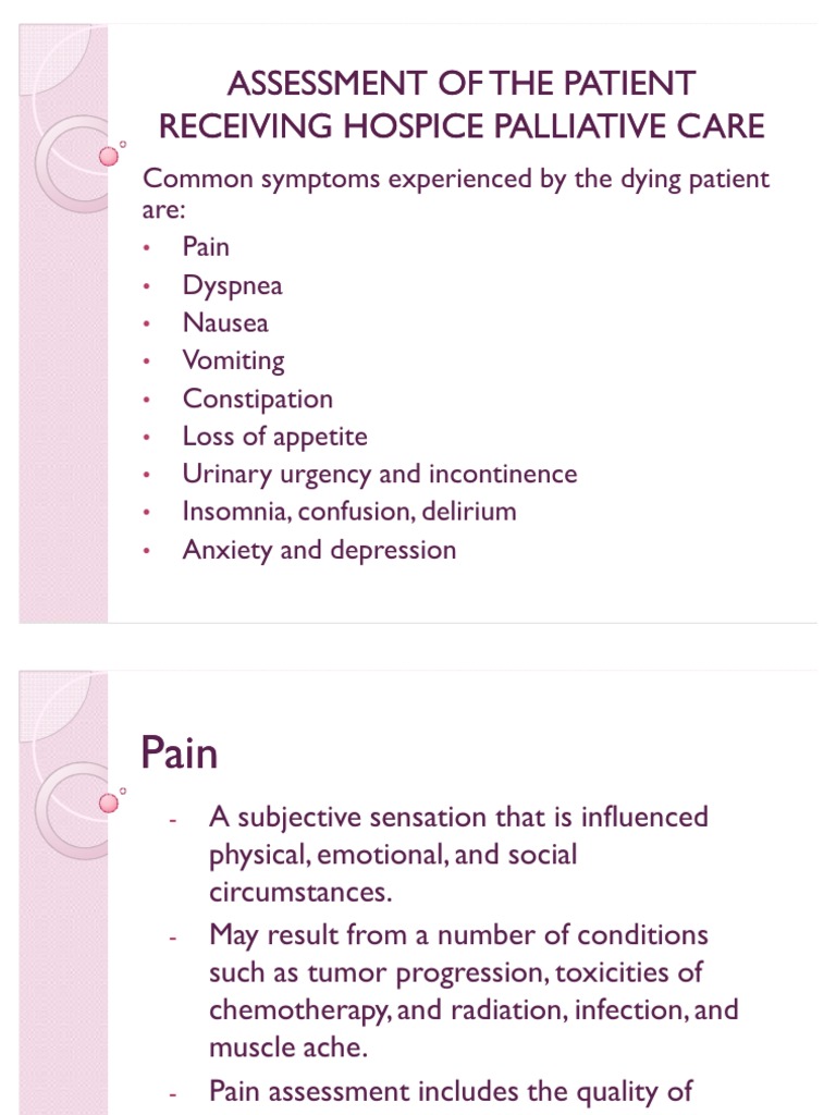 Hospice Palliative Care-Assessment