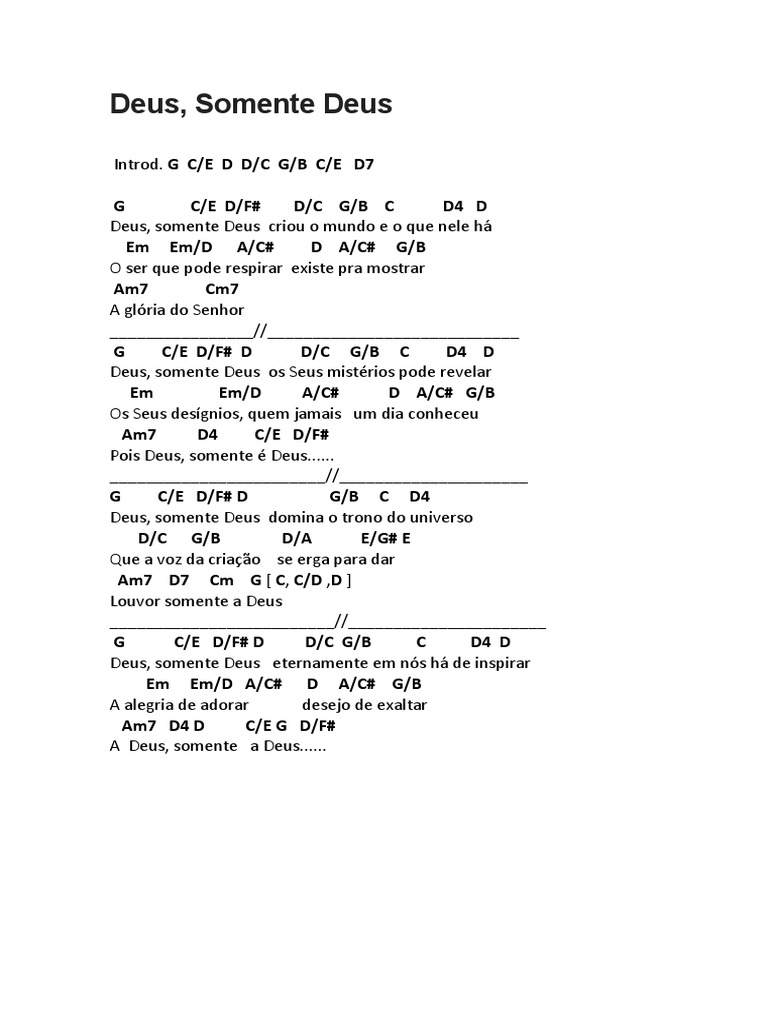 Deus Somente Deus | PDF