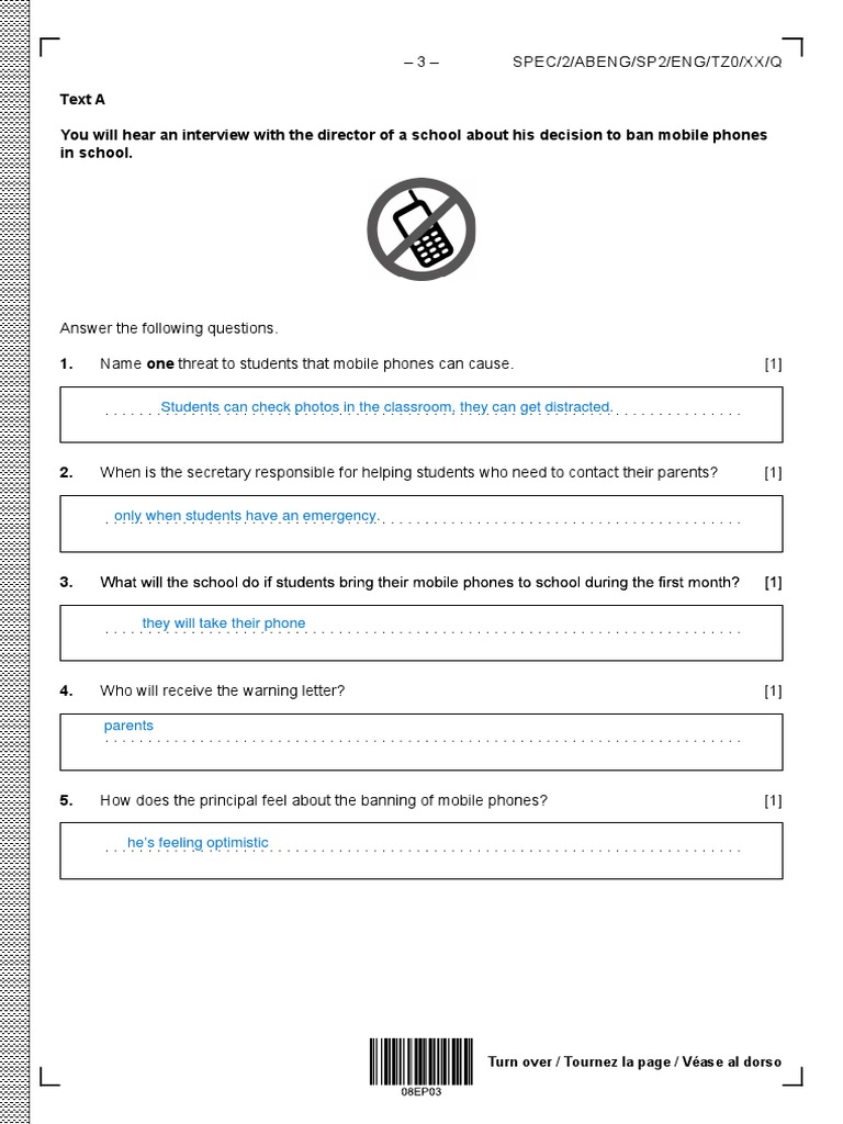 SHIRLEY GLENDA HUERTA MIRAVAL - English - B - Paper - 2 - Listening ...