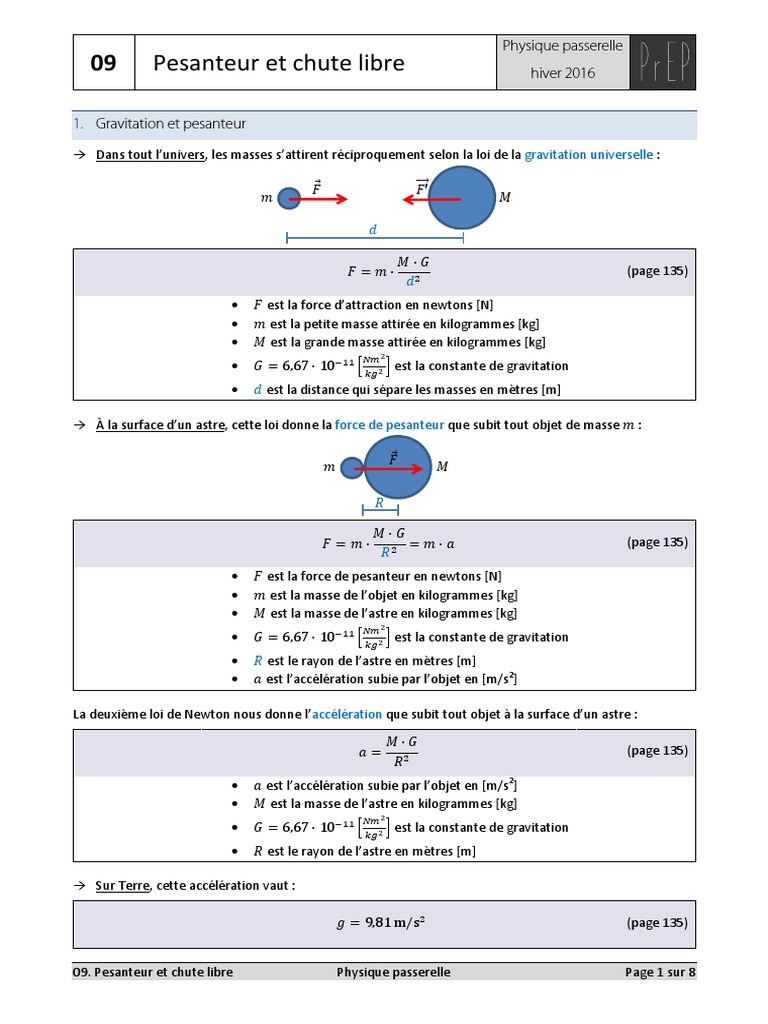 5GECO - Physique | PDF | Poids | Gravité