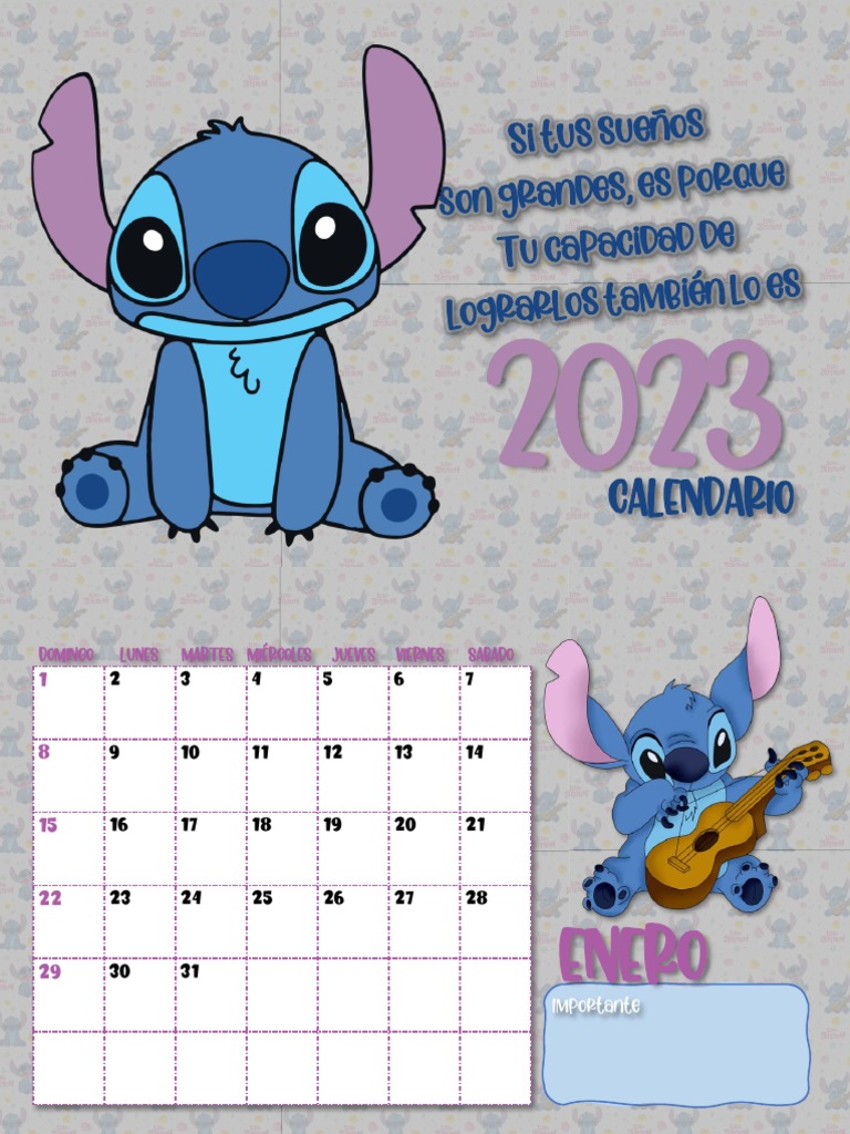 Calendario Stitch 12x18 | PDF | Calendario