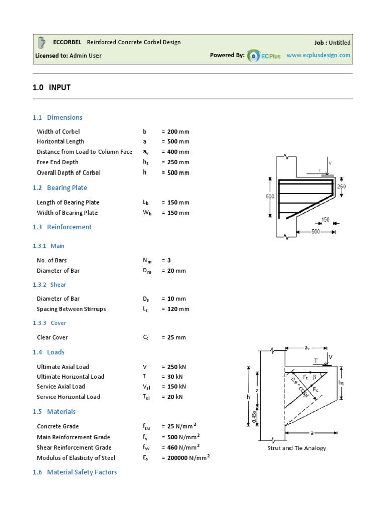 RC Corbel Design CON BS | PDF | Stress (Mechanics) | Physical Sciences