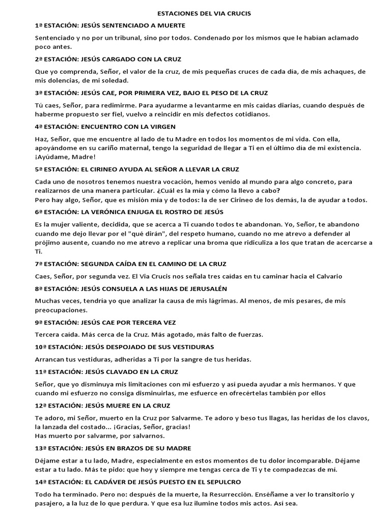 Estaciones Del Via Crucis Pdf