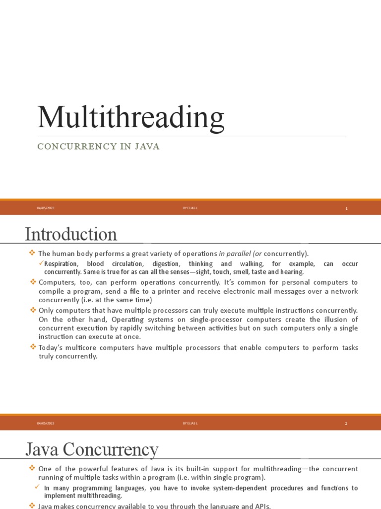 Multithreading Concurrency In Java Pdf Method Computer