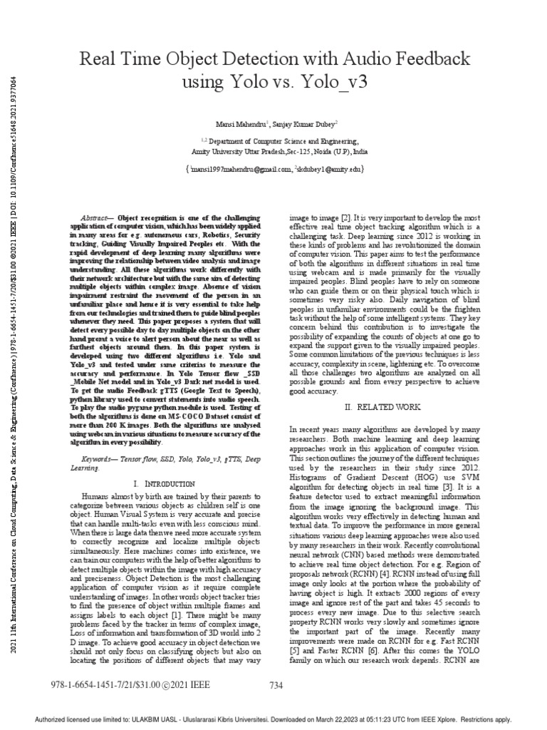 08 Real - Time - Object - Detection - With - Audio - Feedback - Using - Yolo - vs. - Yolo - v3 ...