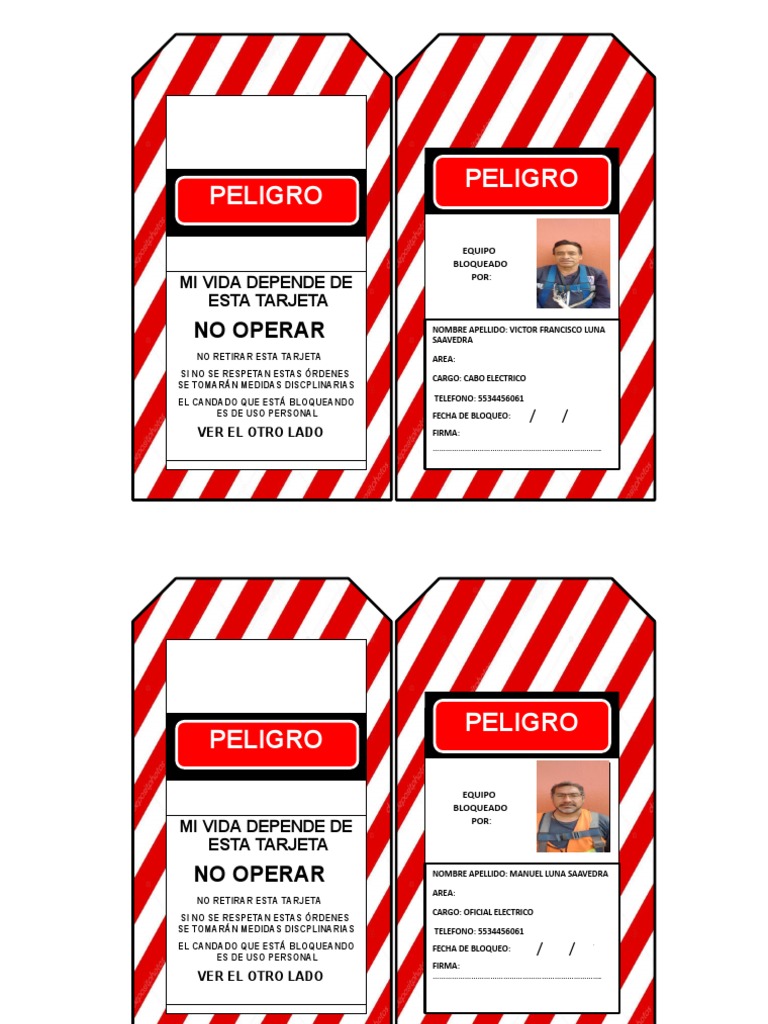 Tarjeta LOTO Seguridad | PDF
