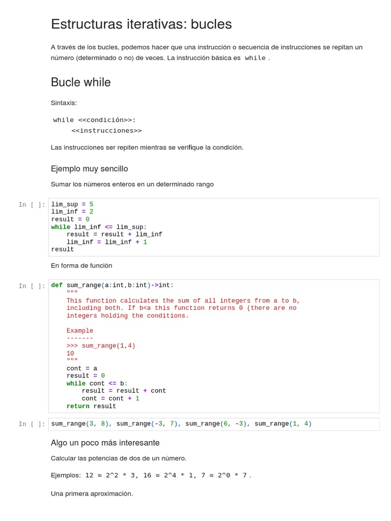 S03 Bucles While | PDF | Aritmética | Matemática Elemental