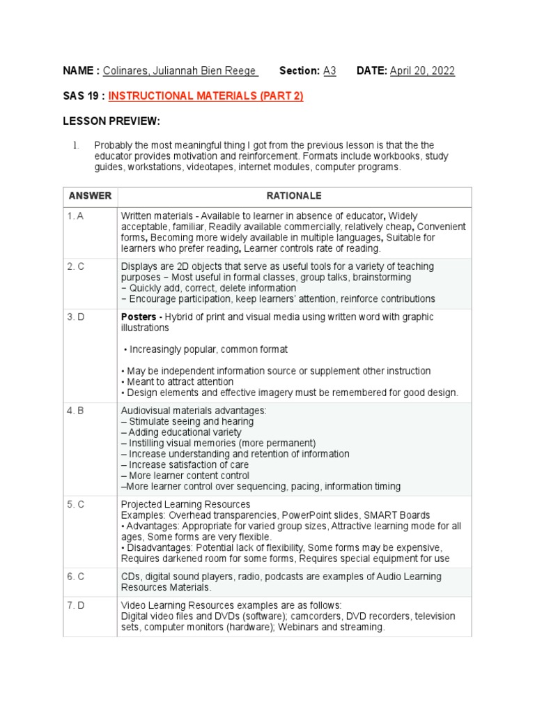 Hes 008 - Sas 19 | PDF | Learning | Information